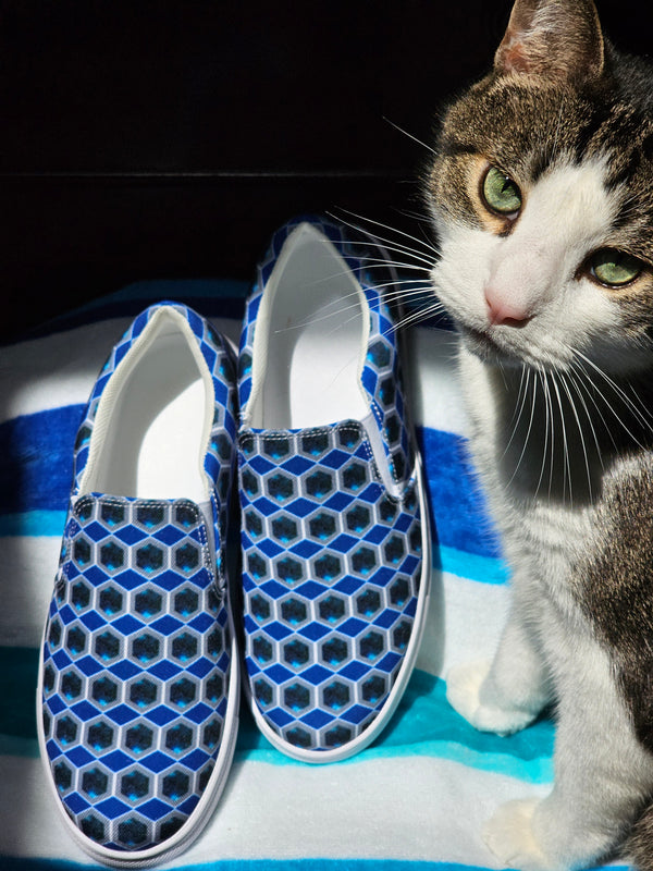 Womens Slip-on Hexagon Print Canvas Shoes – Tuscan Sun Surf